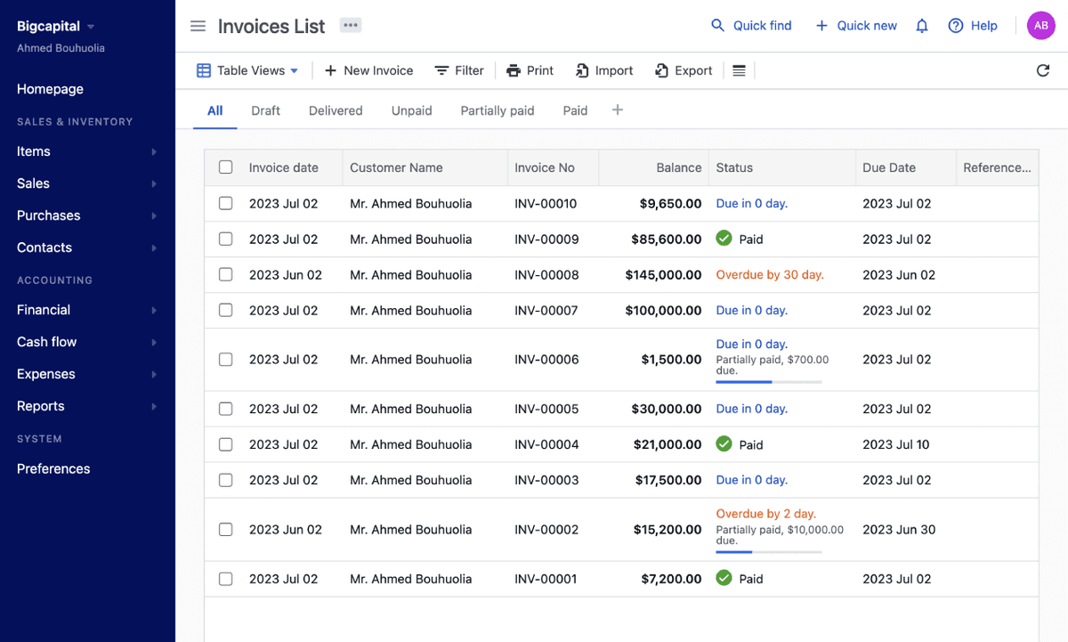 Bigcapital | Modern core accounting software