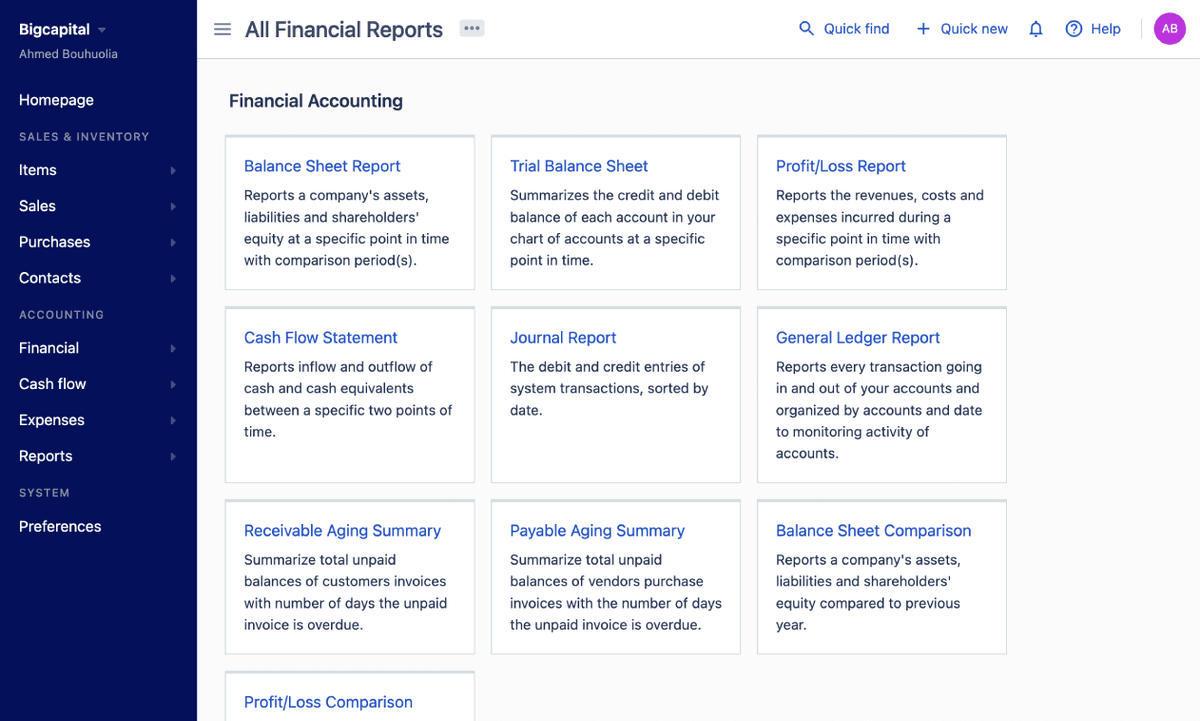 Bigcapital | Modern core accounting software
